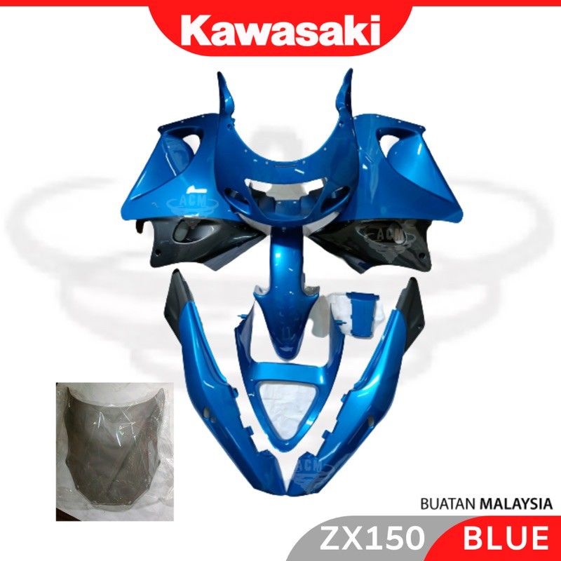 KAWASAKI ZX150 ZX 150 Full Body Cover Set Coverset Kosong Bodyset Color ...