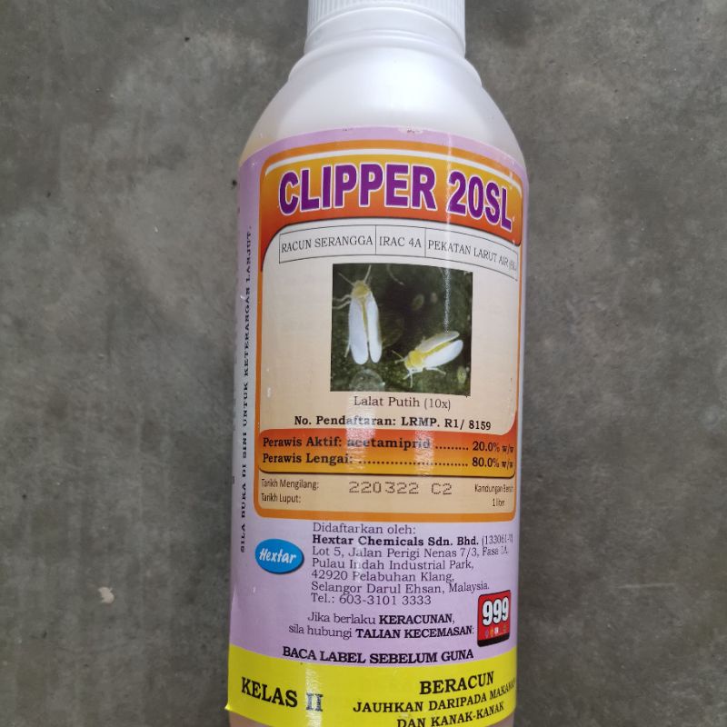 RACUN LALAT PUTIH HEXTAR CLIPPER 20SL ACETAMIPRID 20%w/w 1LITRE ( BOLEH ...