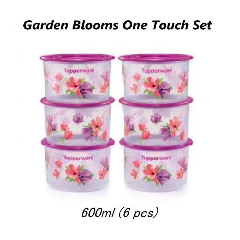 Tupperware OT One Touch Garden Blooms 600ml (6pcs) Air Tight Food ...