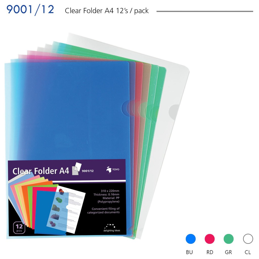 Toyo L-Shape Clear Folder A4 12's | Shopee Malaysia