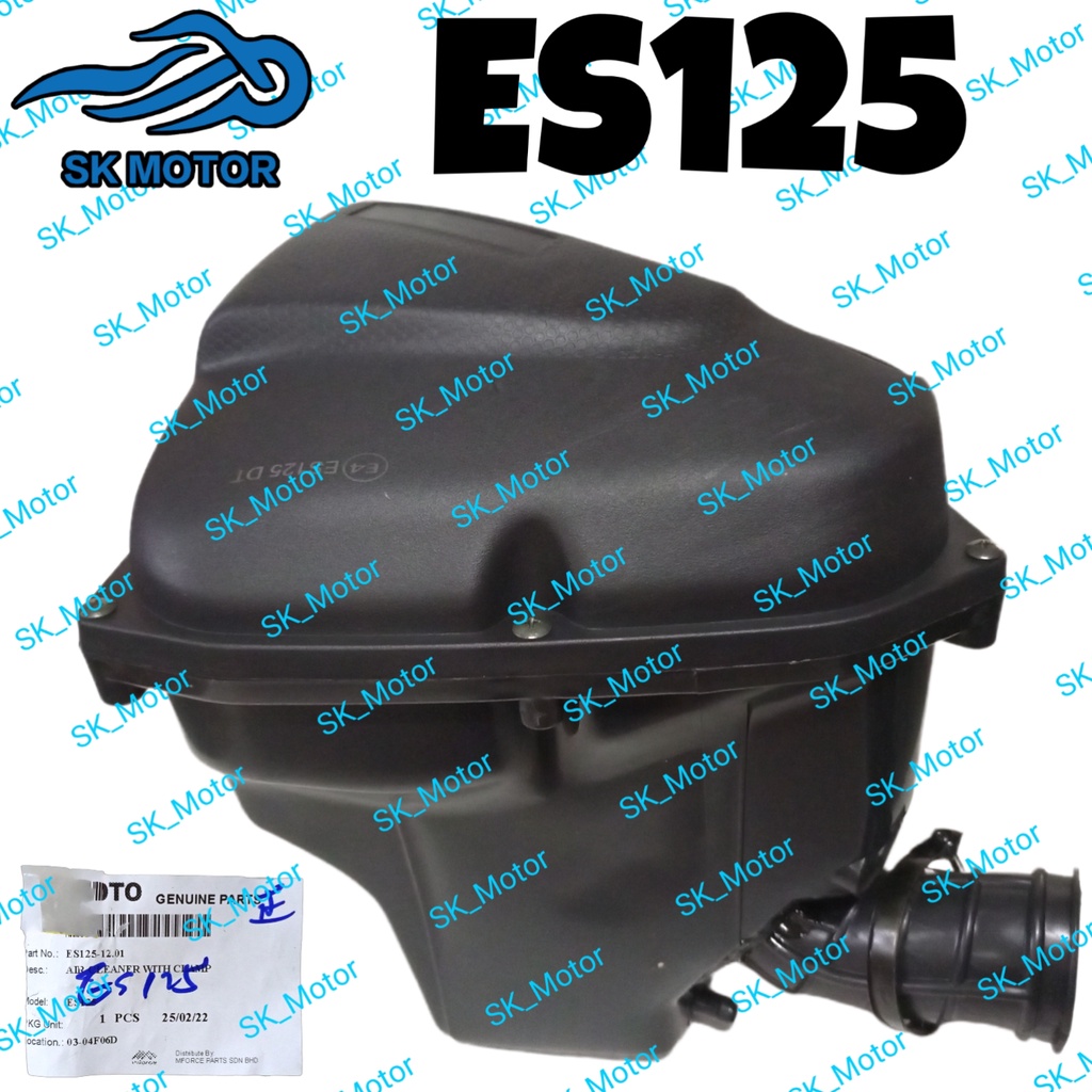WMOTO ES125 ES 125 Original Air Filter Box / Air Cleaner With Clamp / Kotak Penapis Angin Full ...