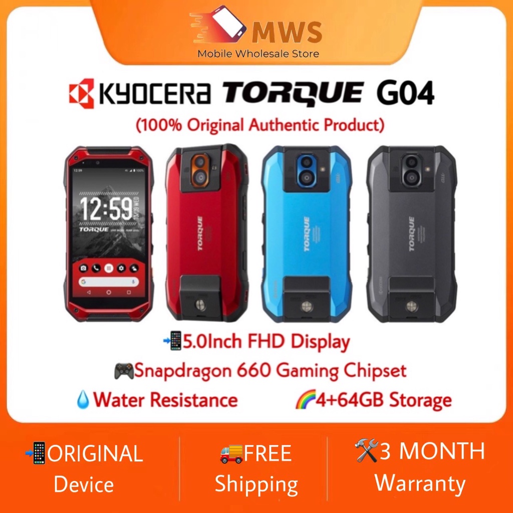 🔰Kyocera Torque G04/G03/G02 KYV46 KYV41 KYV35 4+64GB 5.0" Snapdragon 660 Chipset Gaming ...