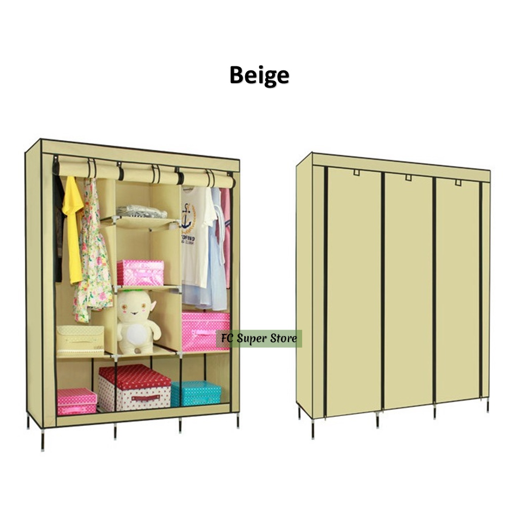 FCSS - Wardrobe Large Fabric Clothes Rack / Almari Baju / Clothes ...