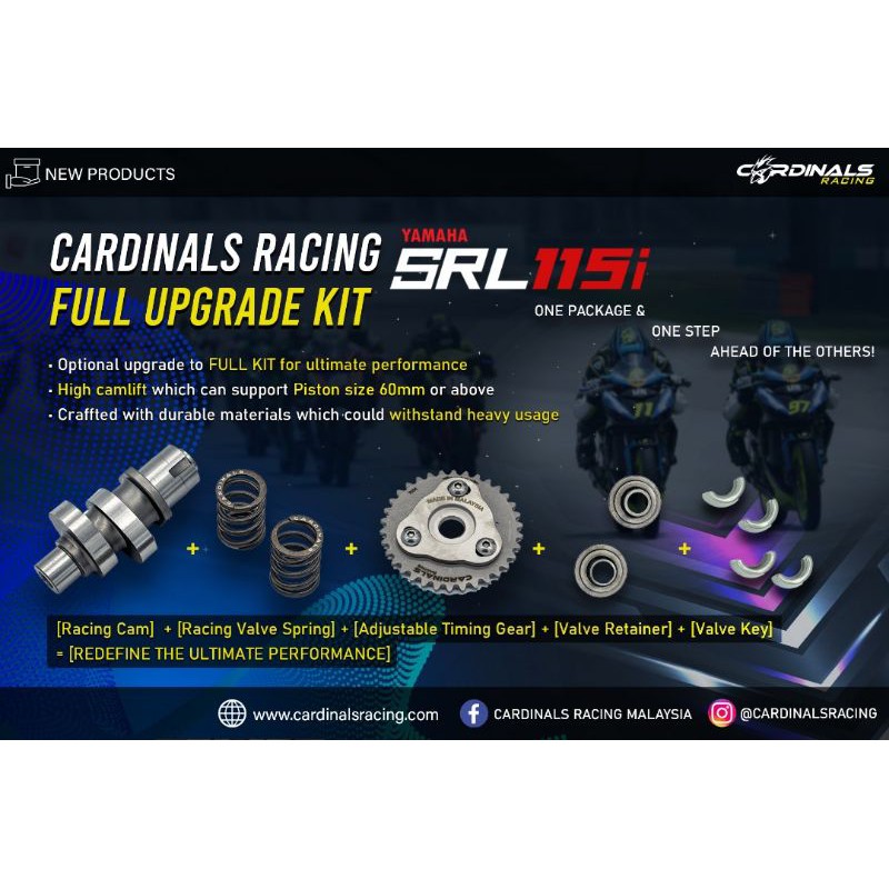 CARDINALS RACING LAGENDA SRL115 FI SRL115FI RACING CAMSHAFT *5IN1* WITH ...