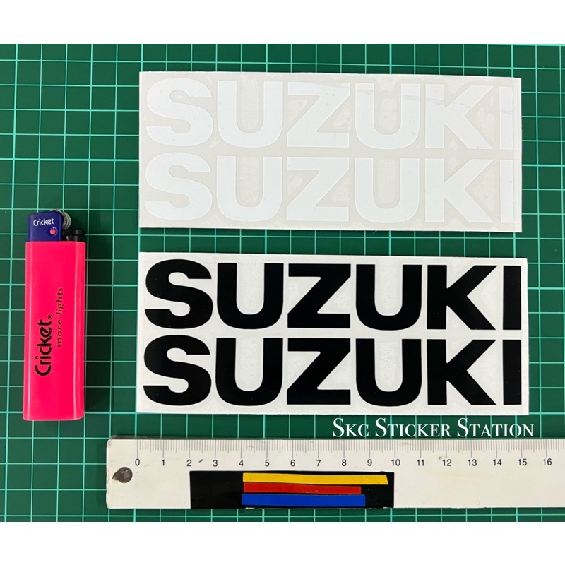 Suzuki Sticker Tank (White/Black) 1set = 2pcs Sticker Cutting Designs # ...