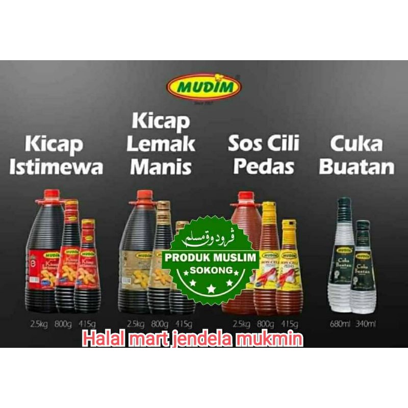 MUDIM-Kicap Lemak Manis/Kicap Istimewa/Sos Cili Pedas/Cuka Buatan ...
