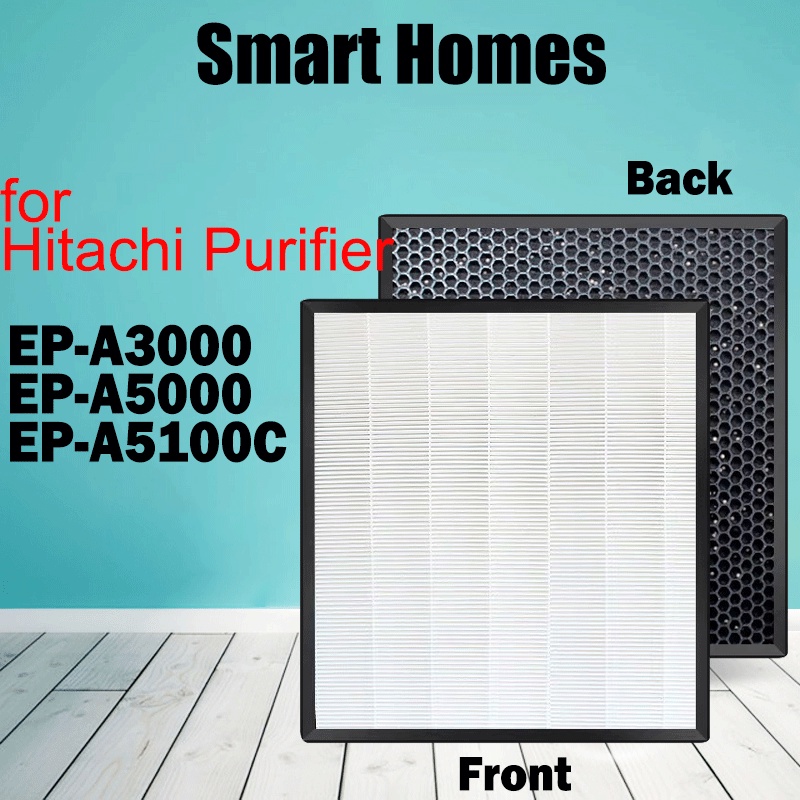 for Hitachi Air Purifier HEPA Activated Carbon Deodorizing Filter EP-A3000 EP-A5000 EP-A5100C EP ...