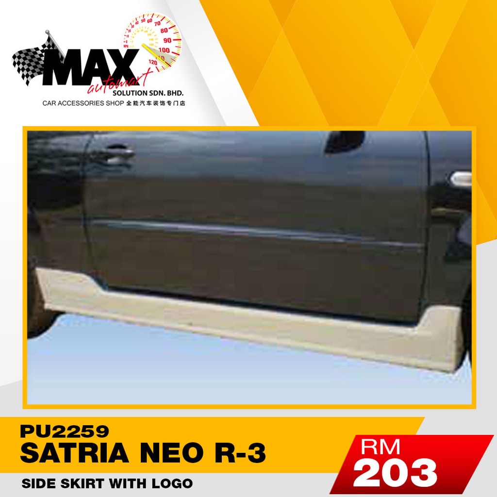 PU2259 PROTON SATRIA NEO R3 SIDE SKIRT WITH LOGO BODYKIT | Shopee Malaysia