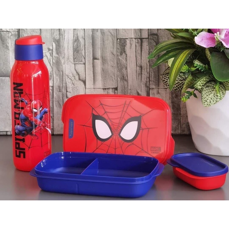 Tupperware Marvel Spider-Man Collectable Set 750ml eco bottle Lunch Box ...