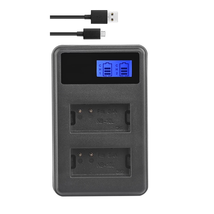 NB-10L NB 10L NB10L LCD 2 Slots USB Charger for Canon PowerShot SX60 HS ...