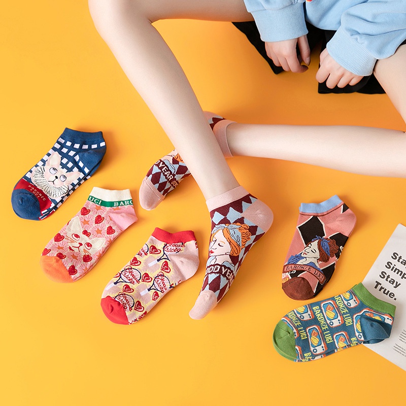 Women's Fashion Cotton Crazy Ankle Socks Fun Cute Funky Colorful Famous ...