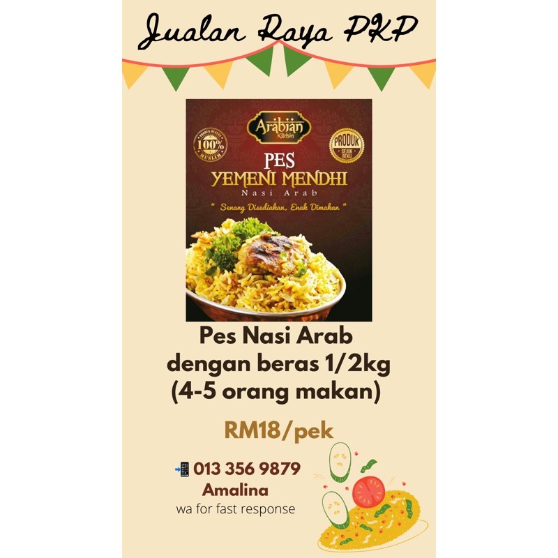 Pes Nasi Arab Yemeni Mendhi by Arabian Kitchen Sedap Murah Mudah ...