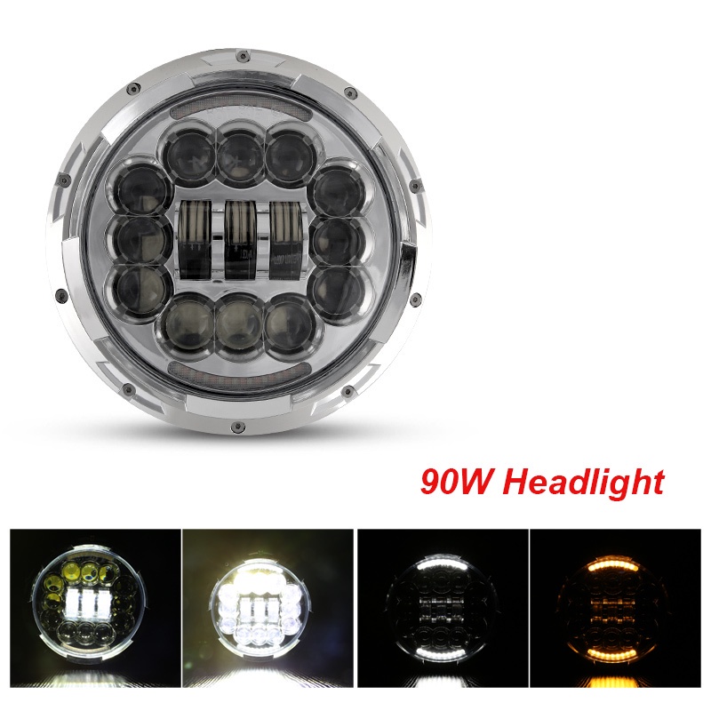 7” Round LED Projection Headlight For Harley Touring Rod FatBoy ...