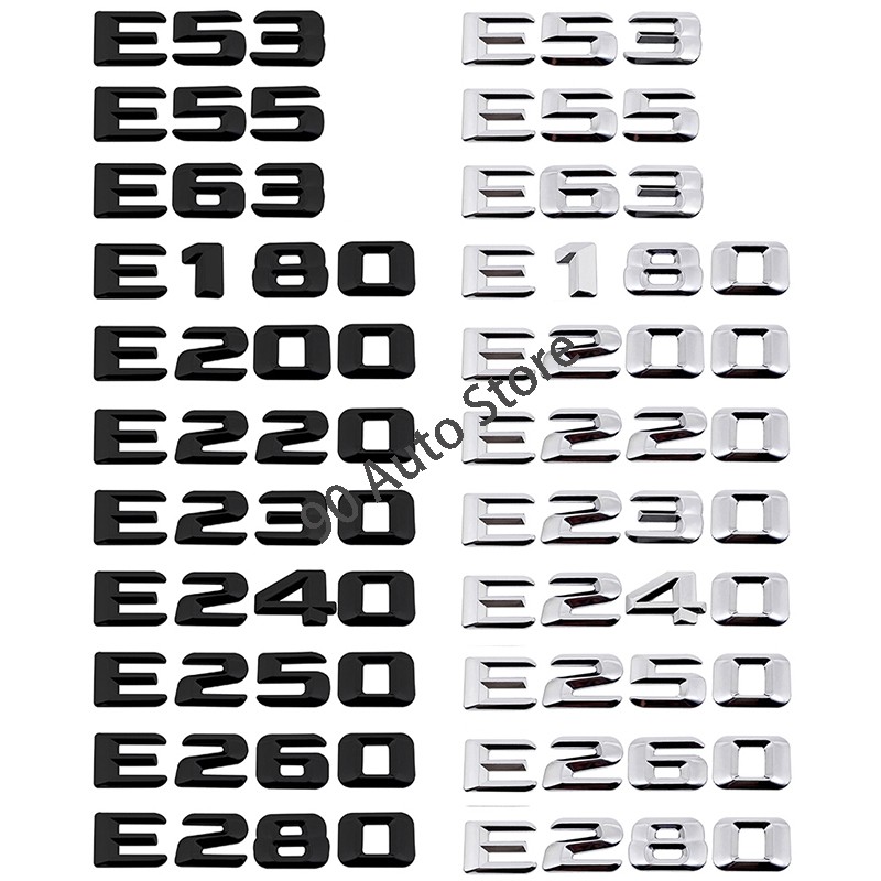 Modified Digital Alphabet Black and Silver E53 E55 E63 E180 E200 E220 ...