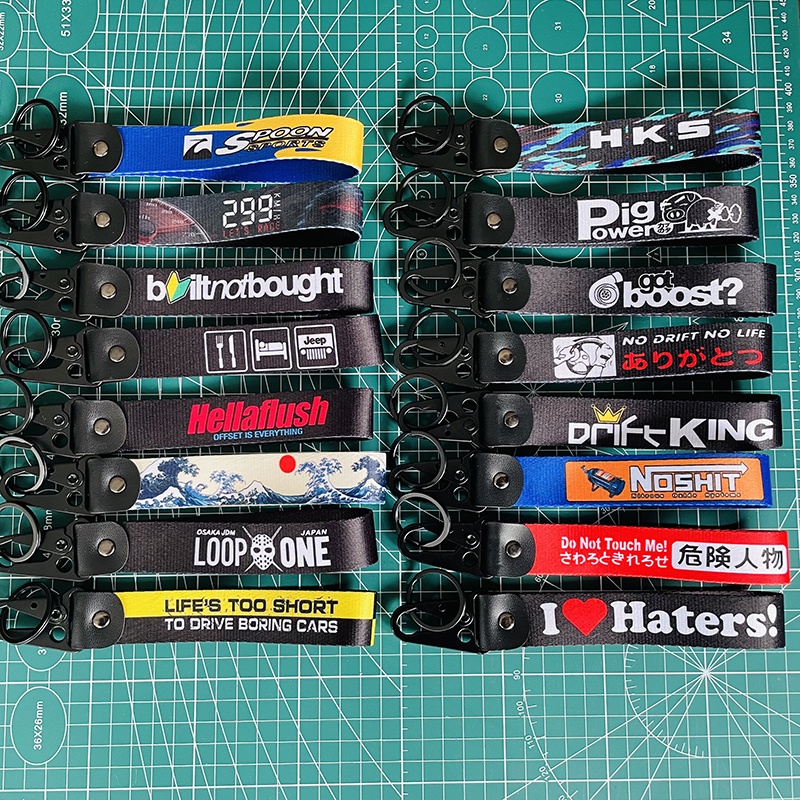 1Pcs JDM Style Key Ring Lanyard Tags Key Strap Tow Sides Thermoprint ...