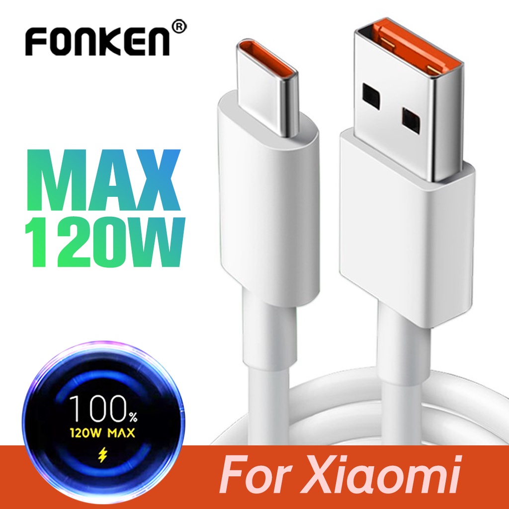 Fonken Xiaomi 120W Type C Cable Mi 12 11 10 9 Fast Charger Cable Mi ...