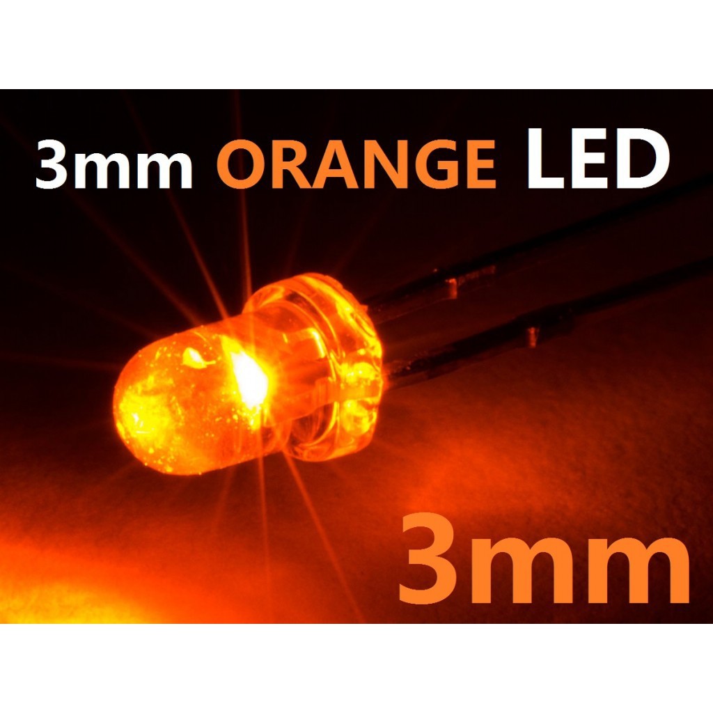 LED 3mm orange LED Bulb Light Emitting Diode Lamp bright | Shopee Malaysia