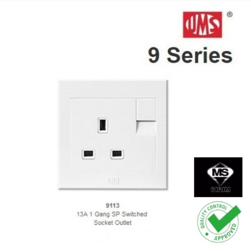 #109038 UMS 13A Switch Socket 9113 (Sirim Approved) | Shopee Malaysia