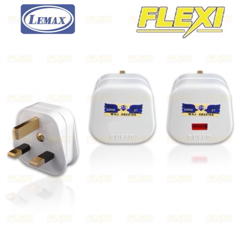 Lemax UK Plug Top 3 Pin Kepala Plug 13A 250V Without LED Neon / With ...