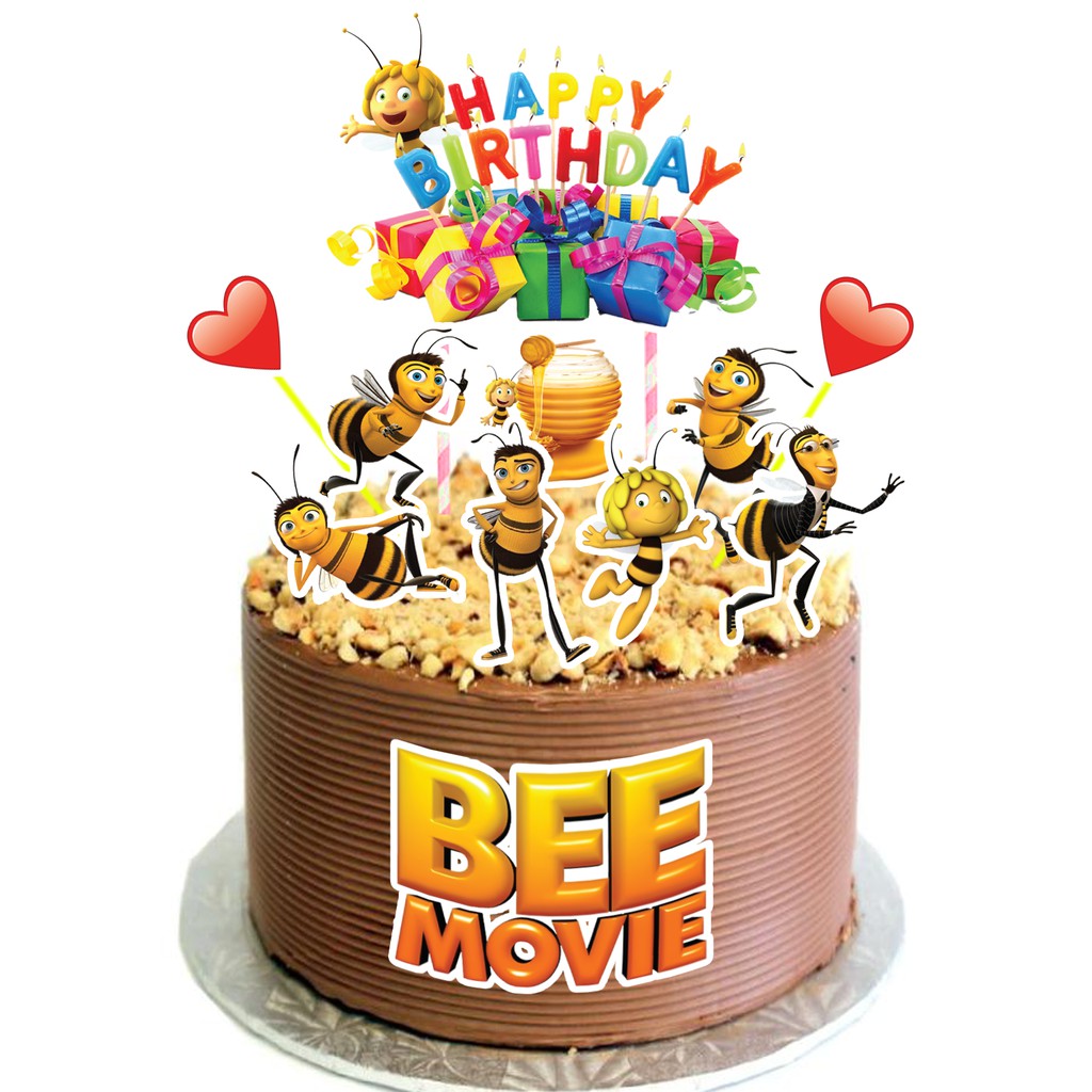 BENSON BEE MOVIE High Quality Paper Cake Topper Kek Cake Decor Cupcake ...