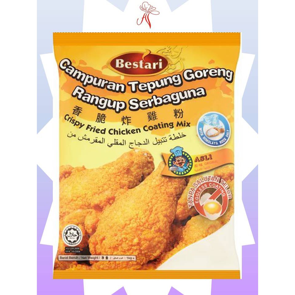 Bestari Crispy Fried Chicken Coating Mix Original 1KG Tepung Goreng ...