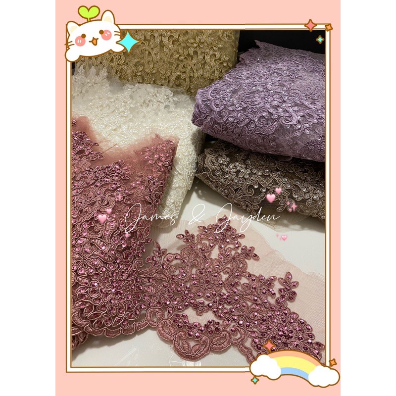 🔥HOT ITEMS🔥 Trimming Lace / Border Lace / Renda Labuci Manik / Beads ...