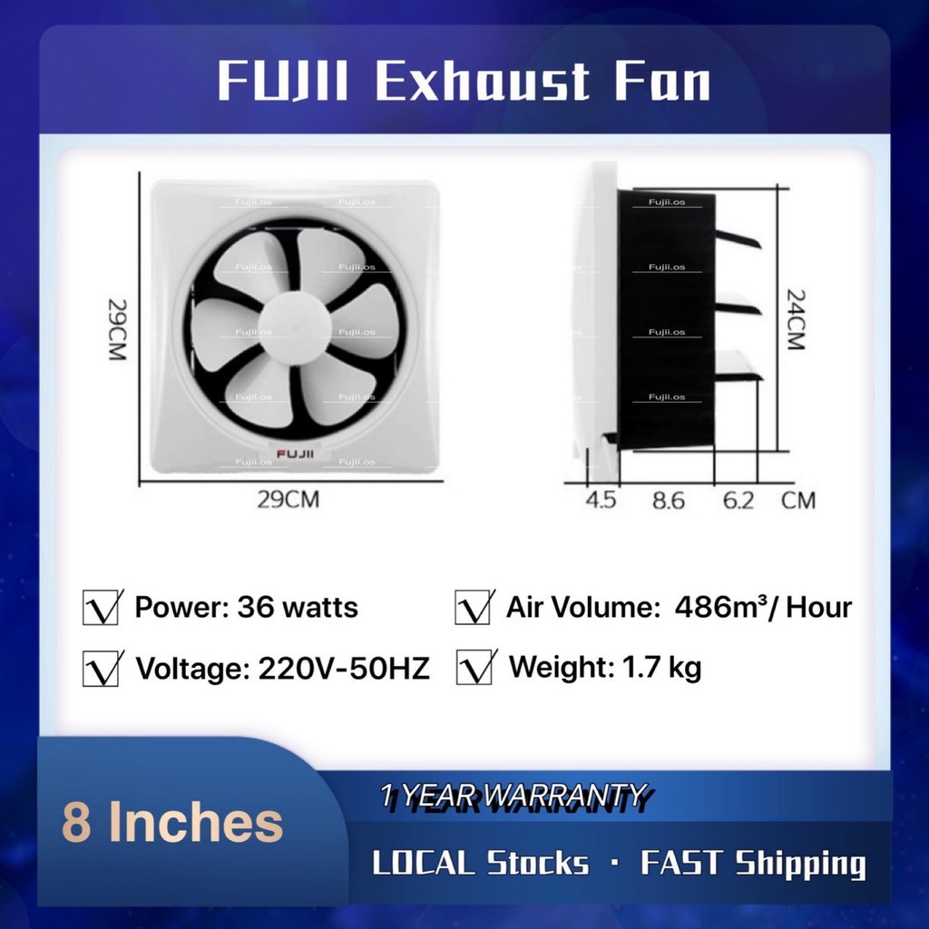 FUJII/MATRIC Exhaust Fan/ Kipas Ekzos Ventilator Air Ejector Fan 8/10 ...