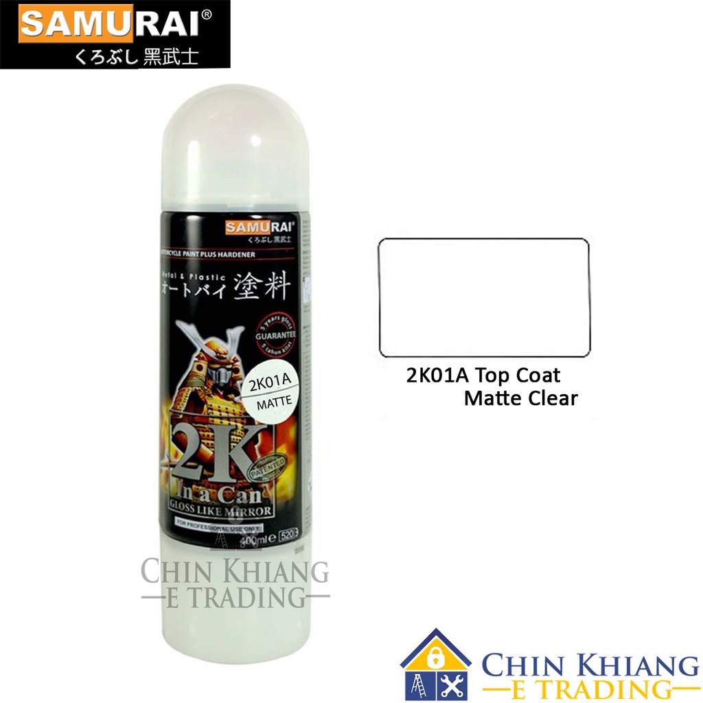 Samurai 2K01A Top Coat Matte Flat Clear Spray Paint 400ml | Shopee Malaysia