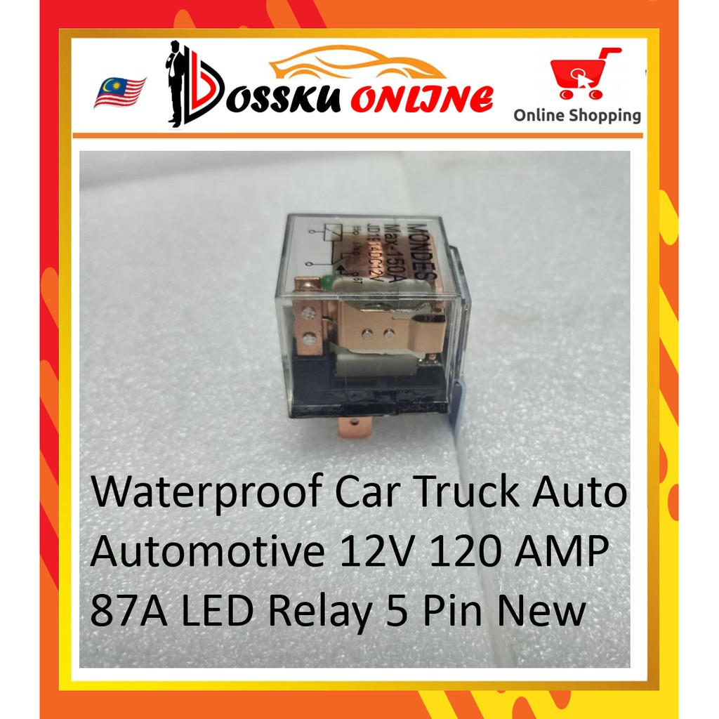 Waterproof Car Truck Auto Automotive 12V 120 AMP 87A LED Relay 5 Pin ...