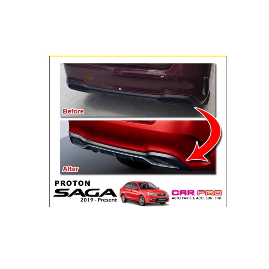 Proton Saga 2019 - 2020 Rear Bumper Garnish Stainless steel finish ...
