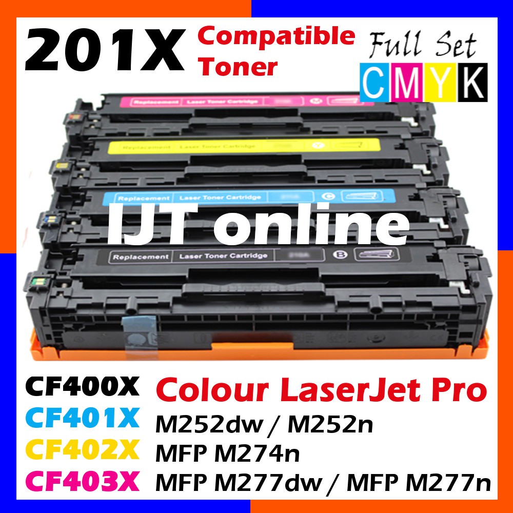 Full Set Compatible to HP CF400A CF401A CF402A CF403A FOR HP 201A 400 Color Laserjet Pro M252dw ...