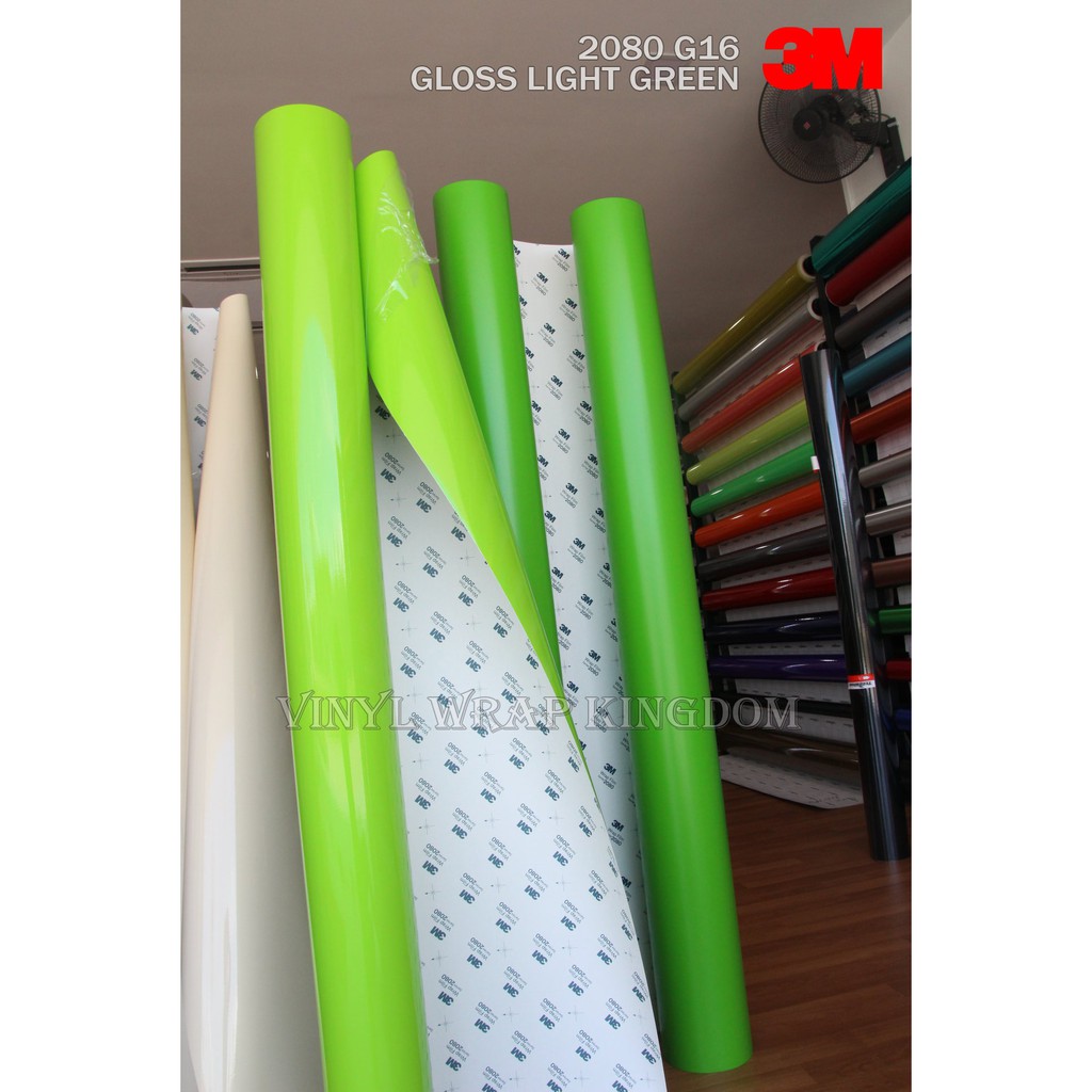 3M 2080 GLOSS Light Green G16 Car Wrap Vinyl Film Bike Laptop Phone ...