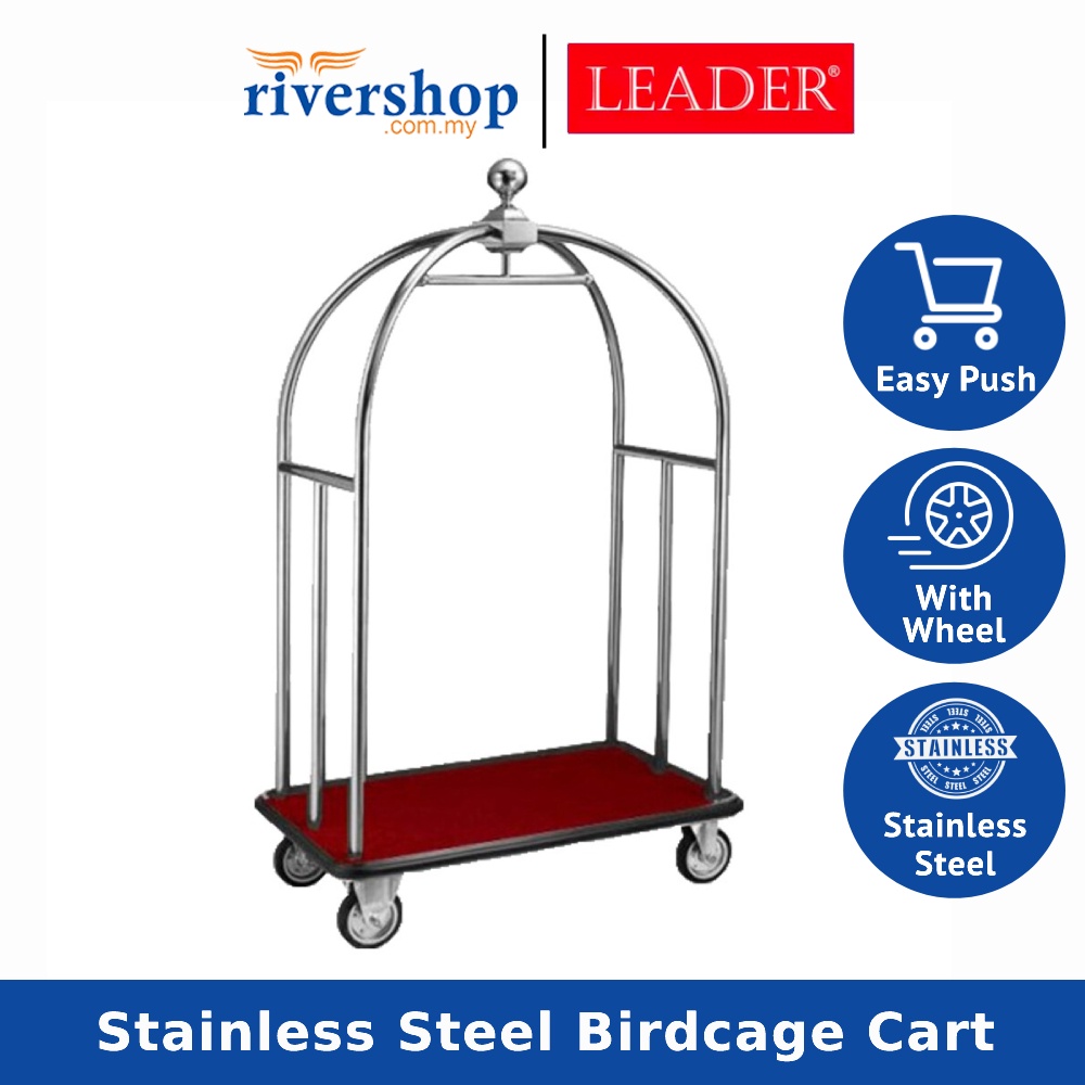Leader Stainless Steel Birdcage Cart/ Luggage Trolley Hotel Service ...