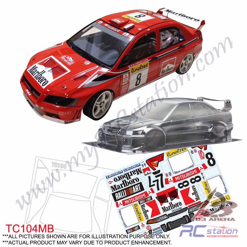 Team C Body Shell 1/10 Clear Body TC104 Evolution V (Width 190mm ...