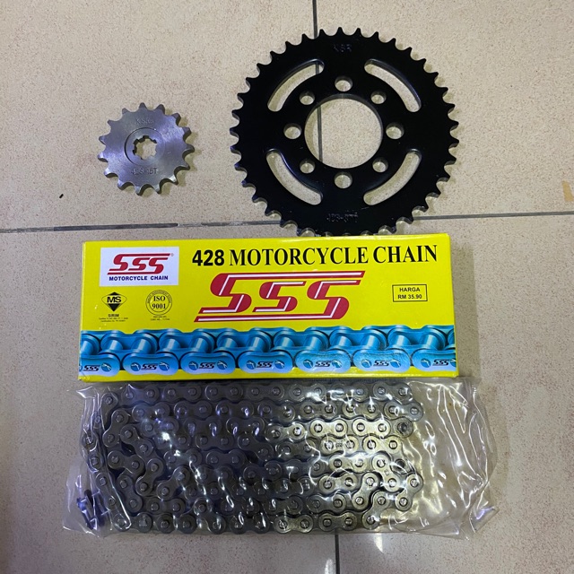 CHAIN 428 SSS SPOCKET SET MODENAS KRISS 100 ,MR1,CT100,RC80 | Shopee Malaysia