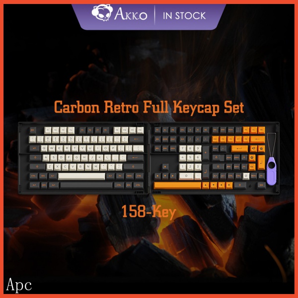 Akko Key cap Carbon Retro 158 Keys ASA Profile PBT Double-Shot Full ...