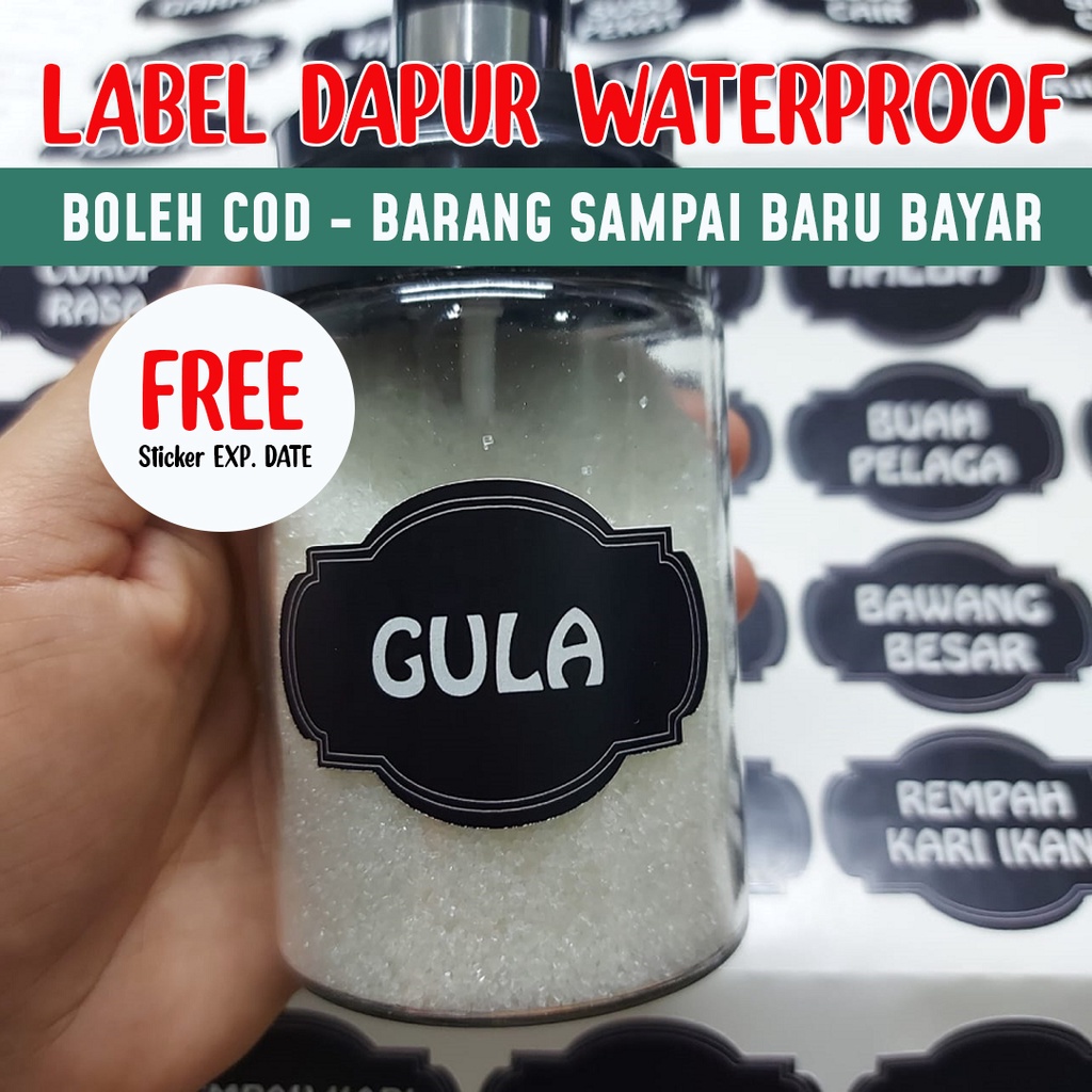 Sticker Label Dapur I Kitchen Sticker Label Waterproof I Kalis Air I ...
