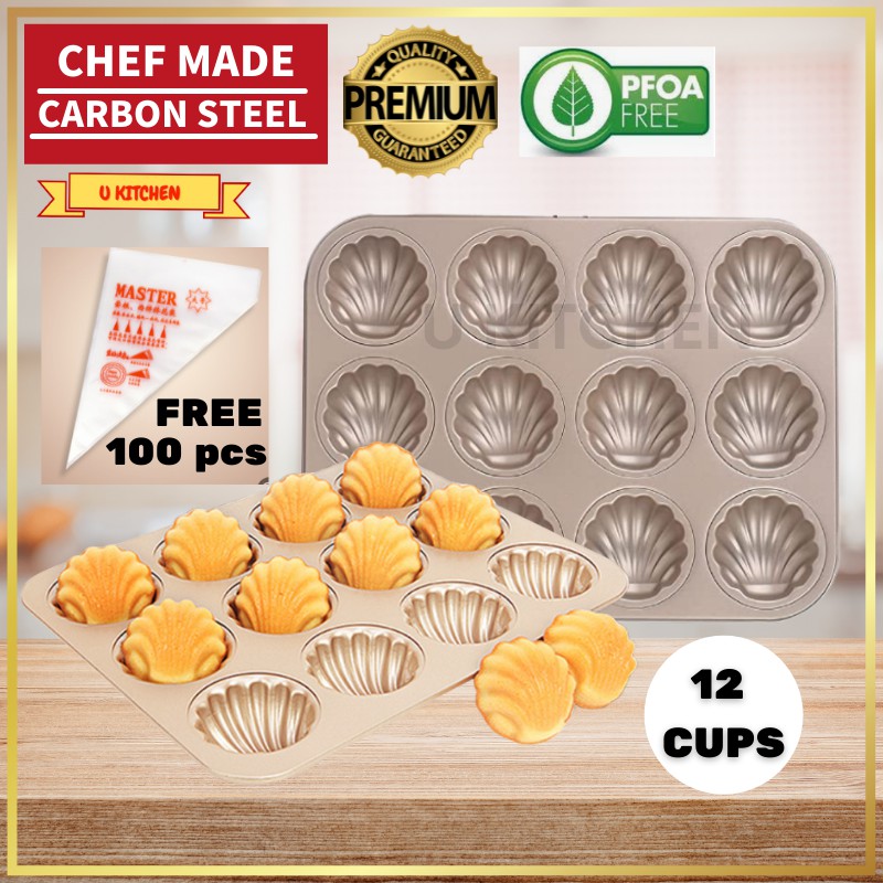 Chefmade Madeleine Mould Cake Pan Non Stick Baking Pan/Seashell Mould ...