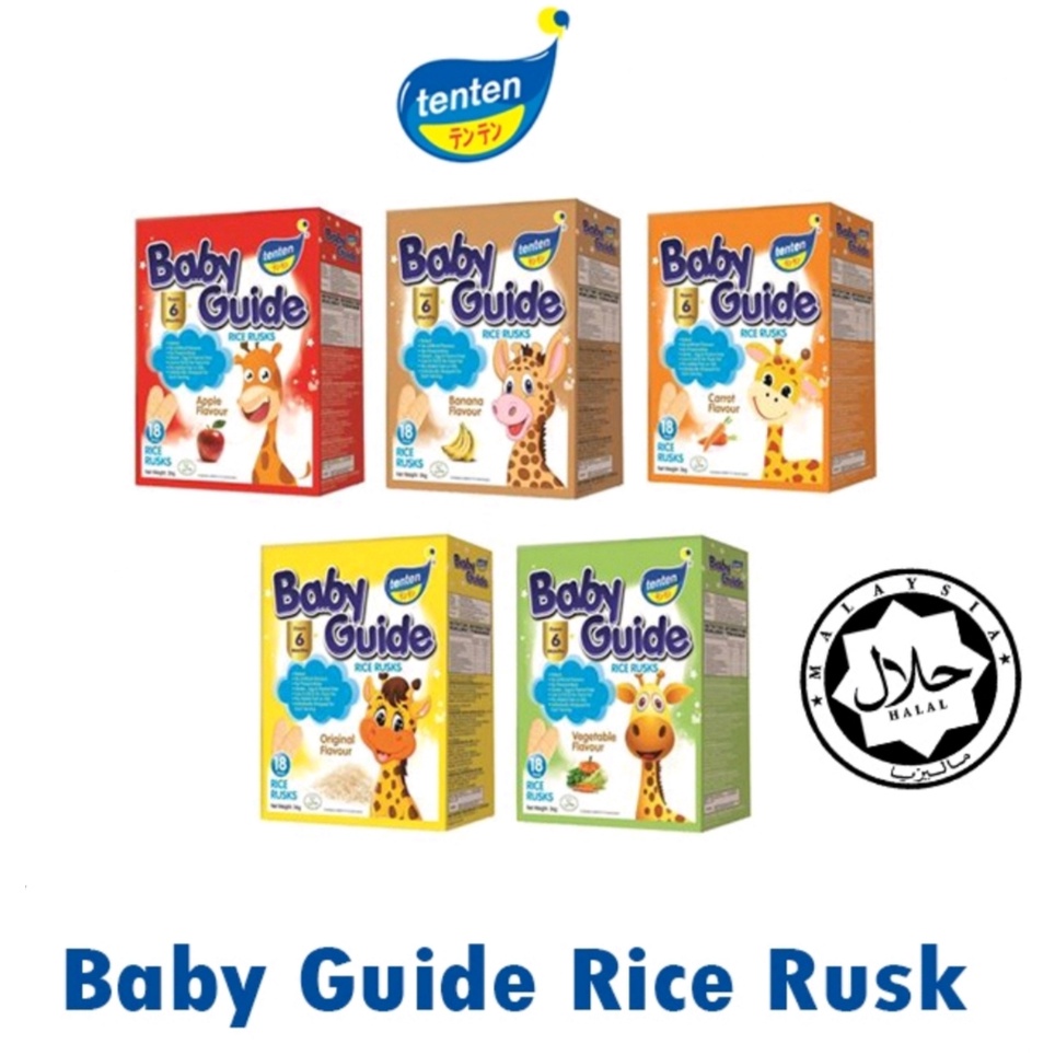 TENTEN Baby Guide Rice Rusks/Biscuit/Cracker Halal Biskut Beras Bayi ...