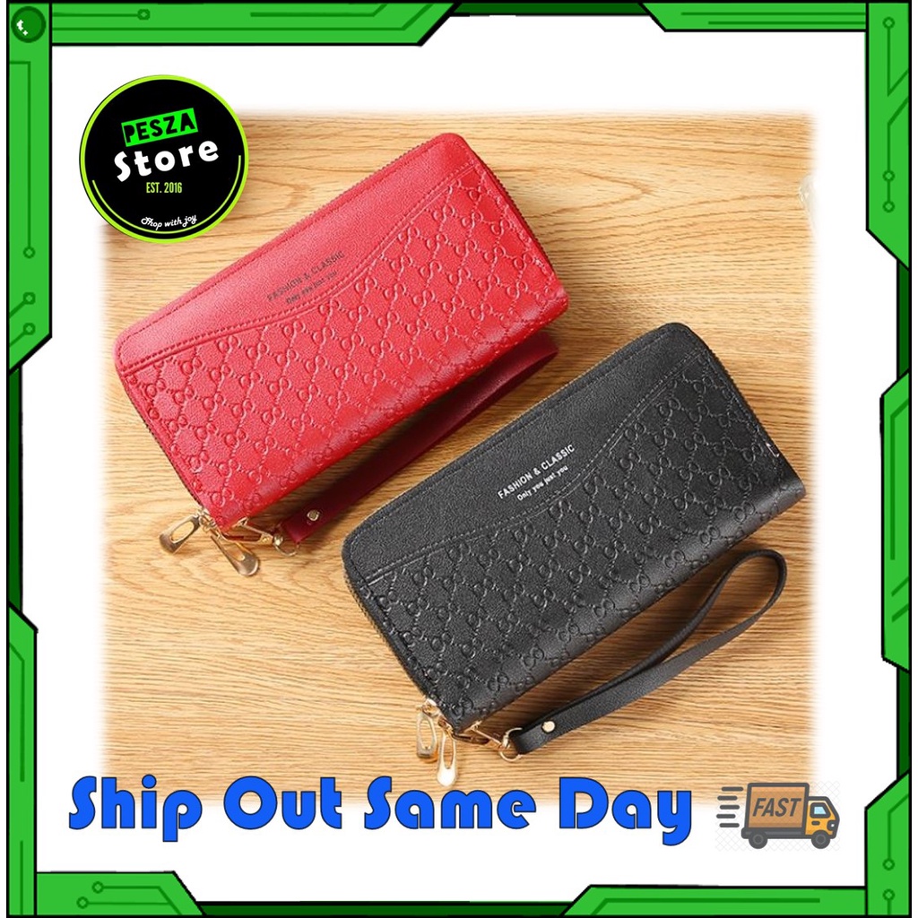Wallet For Woman Purse Dompet Perempuan Double Zip Coin Holder Bag Gift ...