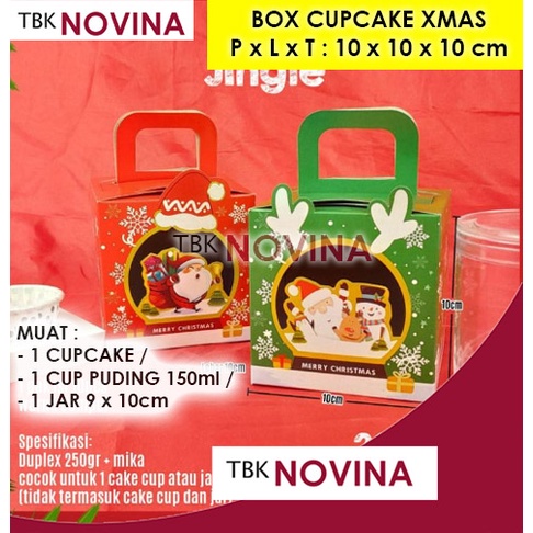 Christmas CUPCAKE Pudding Cake BOX/Christmas Cake BOX/Christmas CUPCAKE ...