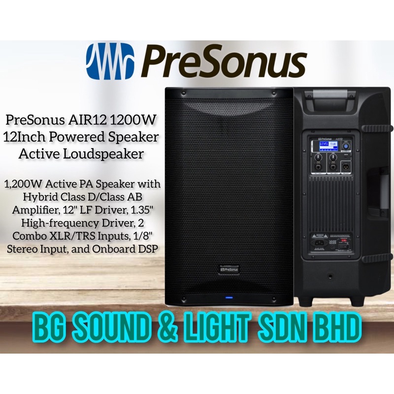 PRESONUS AIR12 : 2-Way Active Sound-Reinforcement Loudspeakers | Shopee ...