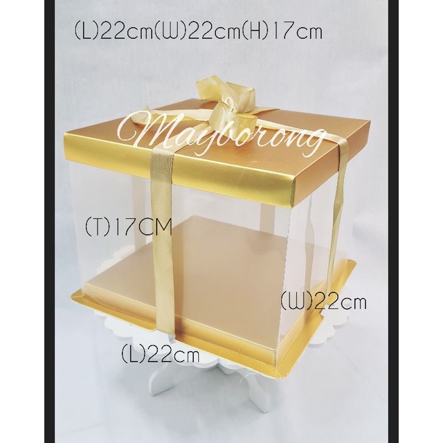 Kotak Hantaran Transparent Clear Gift Box Cake Box Kotak Kek Kotak ...