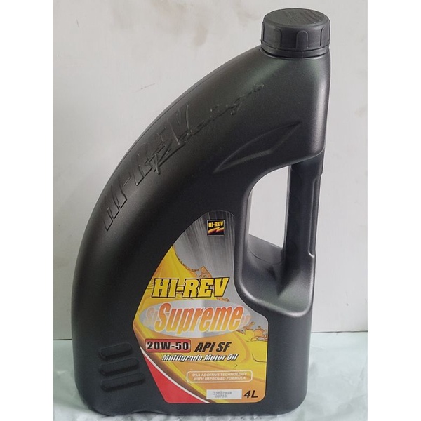 Hi-Rev Good Protection 20w50 Supreme Engine Oil 4L 5000KM Hirev Engine ...