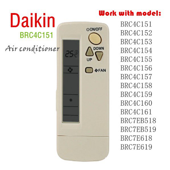 Air conditioner remote control for daikin BRC4C151 BRC4C158 BRC4C160 ...