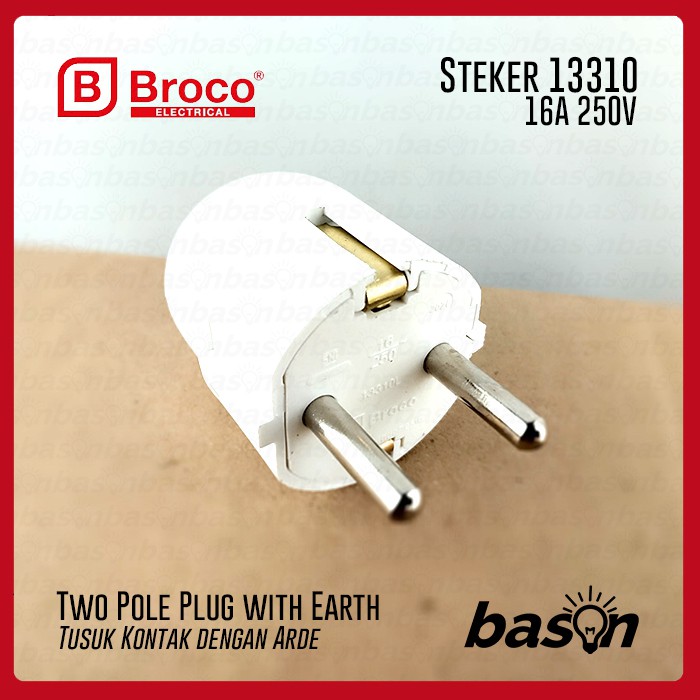 Broco 13310 STD 2-Pole Plug | 16a 250V Grounded Power Plug | Shopee ...