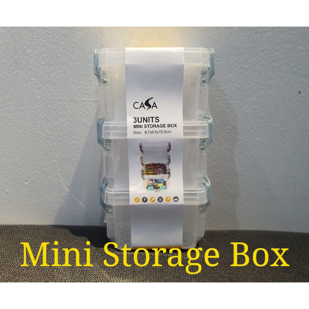 3 units Transparent Mini Storage Box / Small Container / Jewellery Box / Parts Case / Pills Case ...