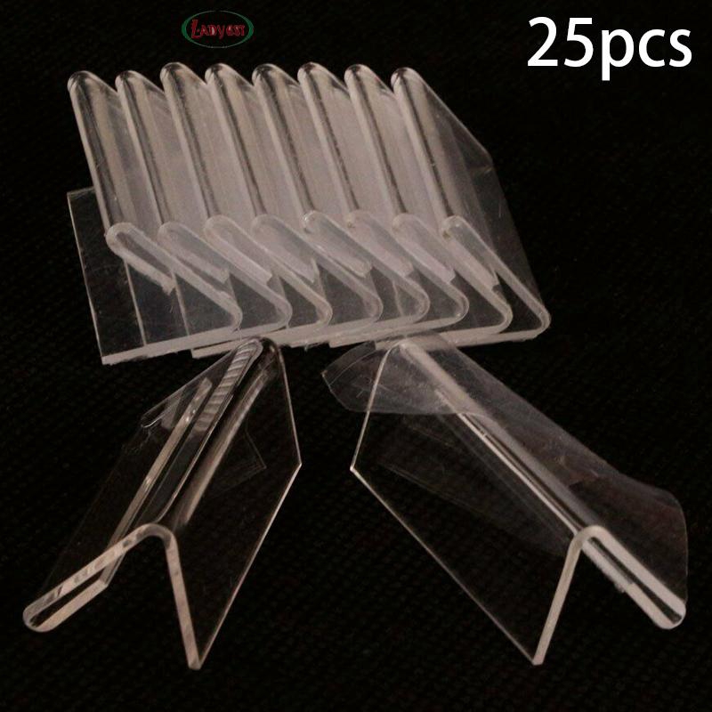 25Pcs 6*4cm Acrylic L-shaped Price Tag Display Holder Rack Label Stands ...