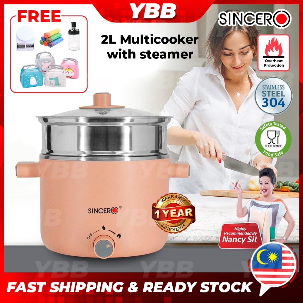 YBB SINCERO Multifunction Pot 1.2 L Stainless Steel Inner Pot Mini ...