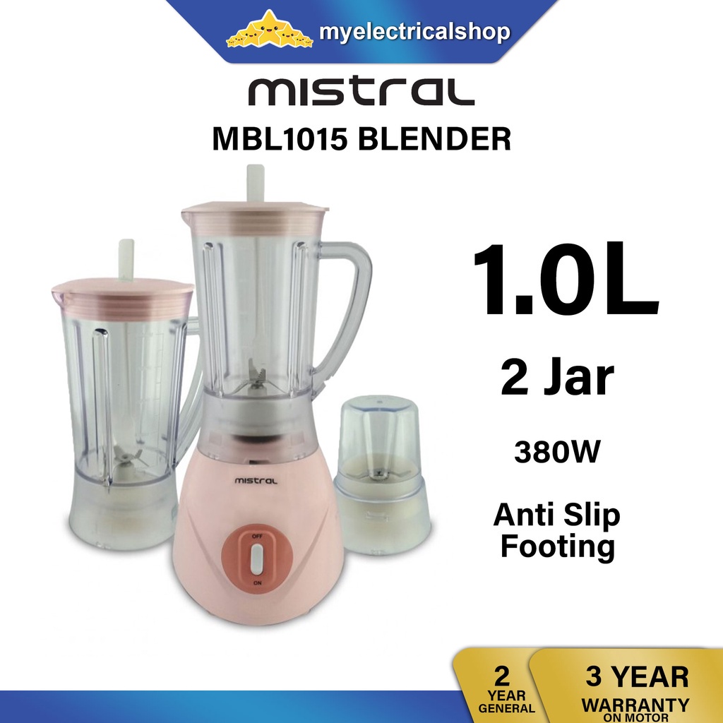 Mistral MBL1015 Blender 1.0L ( Extra Jar With MultiPurpose Grinder ...
